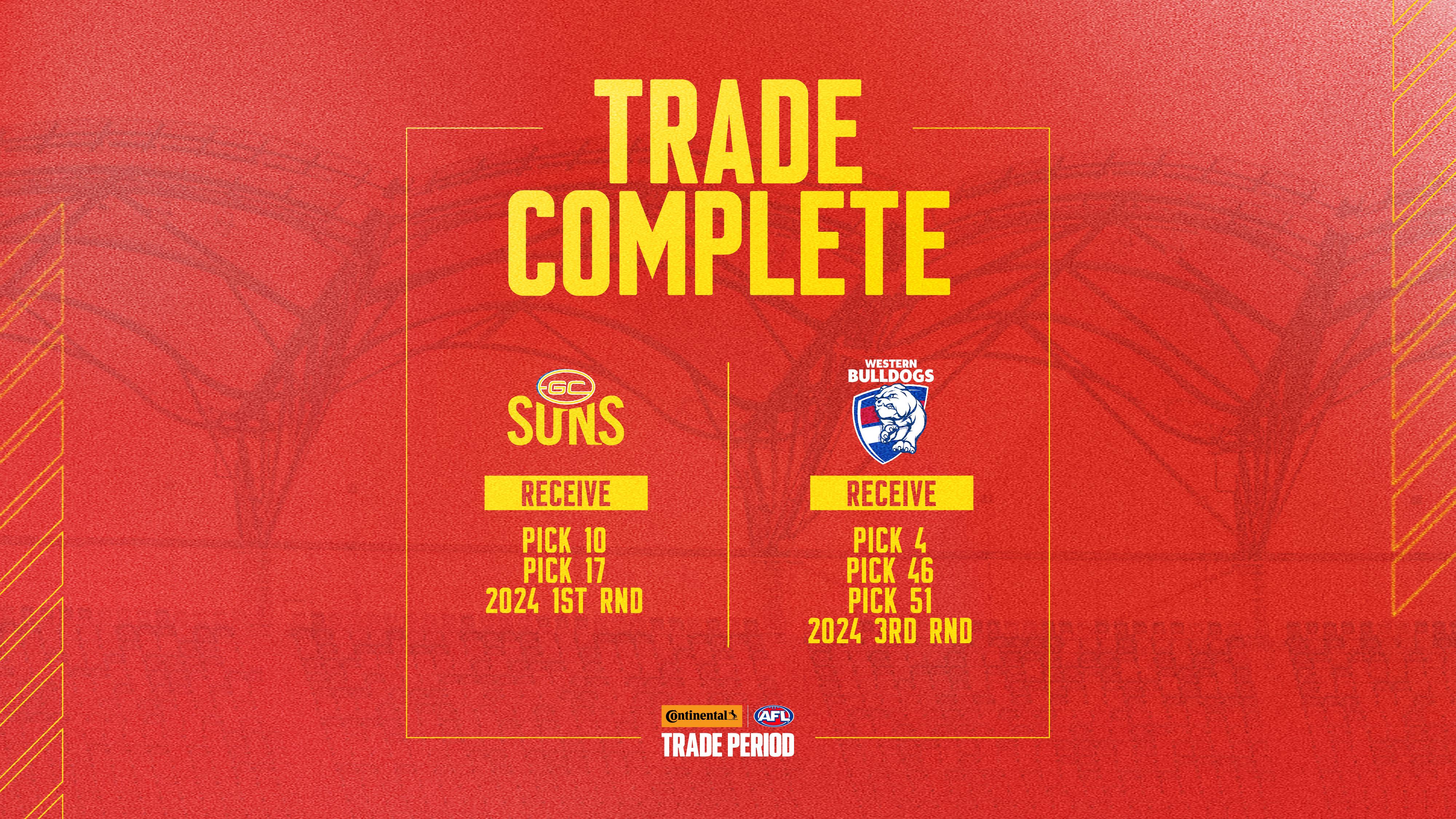 GC SUNS swap picks with Bulldogs