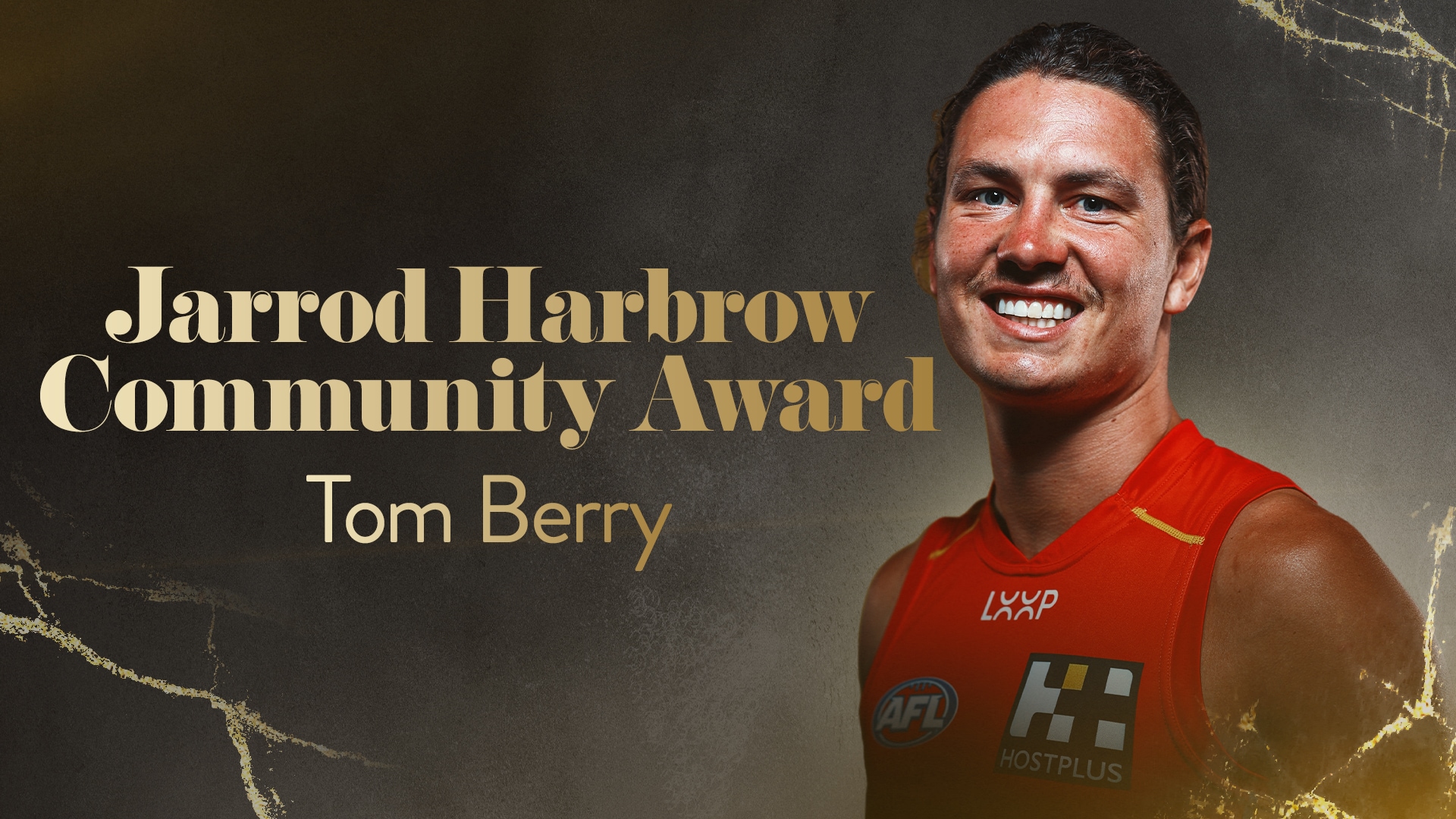 Tom Berry honoured with 2024 Jarrod Harbrow Community Award